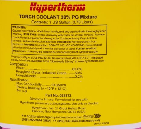 028872.Original Torch Coolant 70/30 PG 1 GALLON samme som 7-3580 Plasma ...